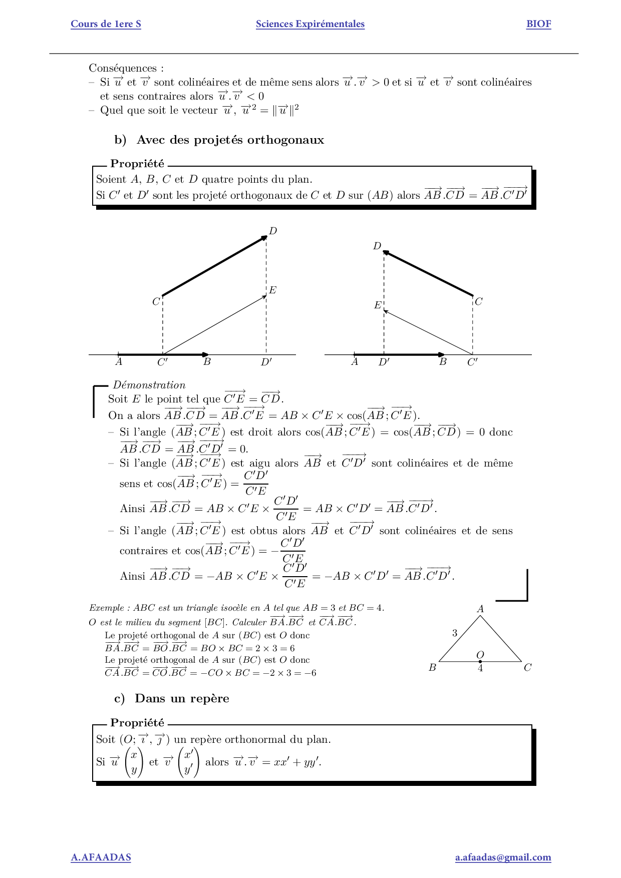 Le produit scalaire - Cours (FR) - AlloSchool