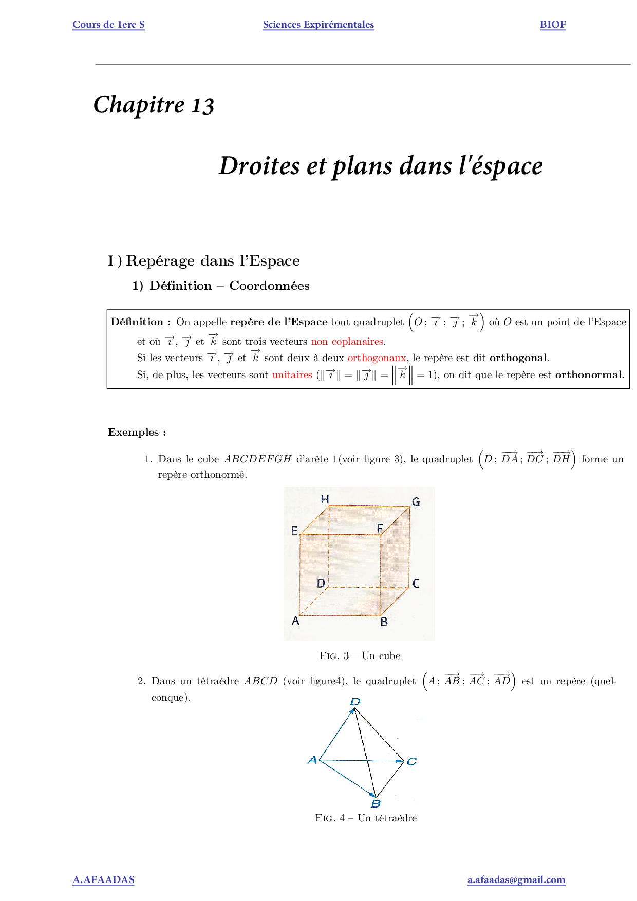 Droites et plans dans l’espace - Cours (FR) - AlloSchool