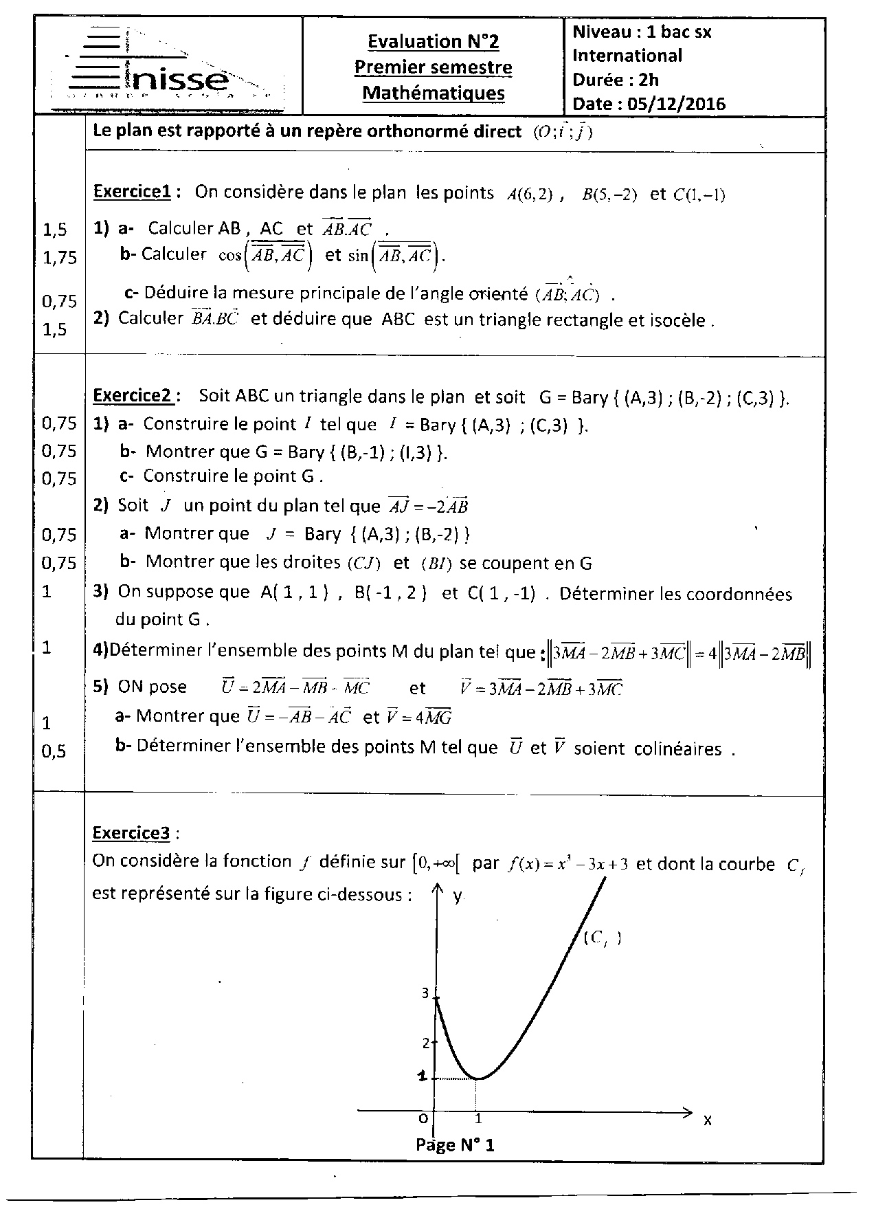 Devoir 2 Modèle 4 - Mathématiques 1er BAC Sciences Exp Semestre 1 - AlloSchool