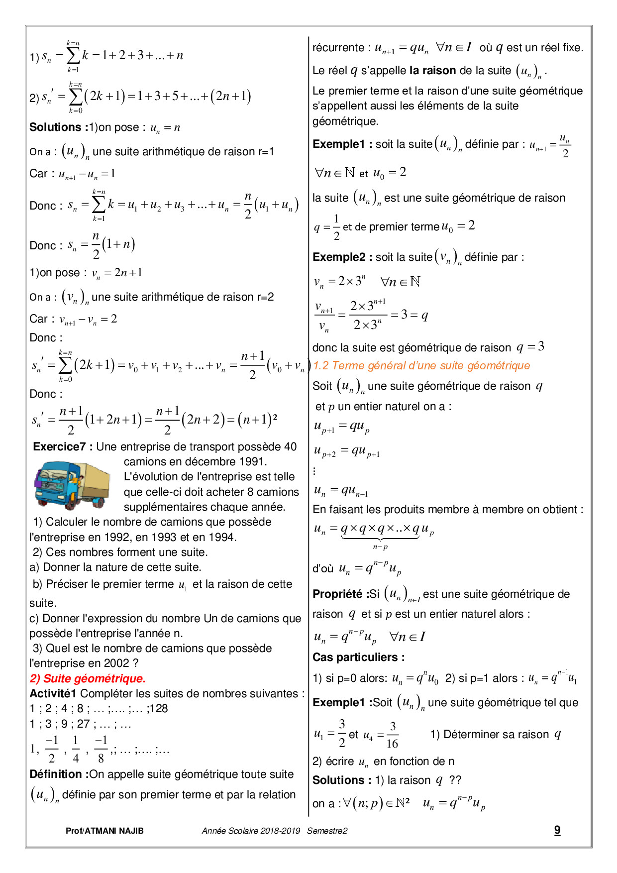 Les suites numériques - Cours et exercices corrigés - AlloSchool