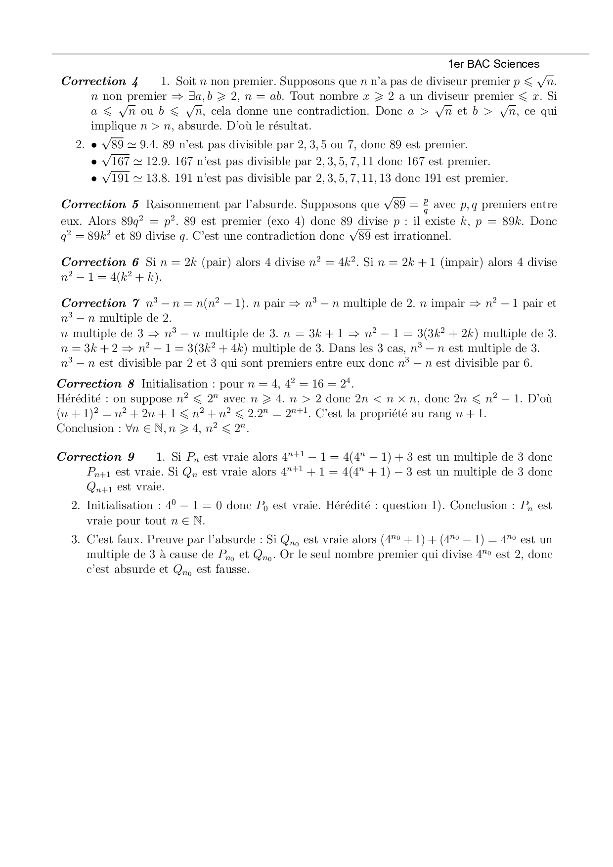 Logique mathématique - Exercices corrigés 1 - AlloSchool