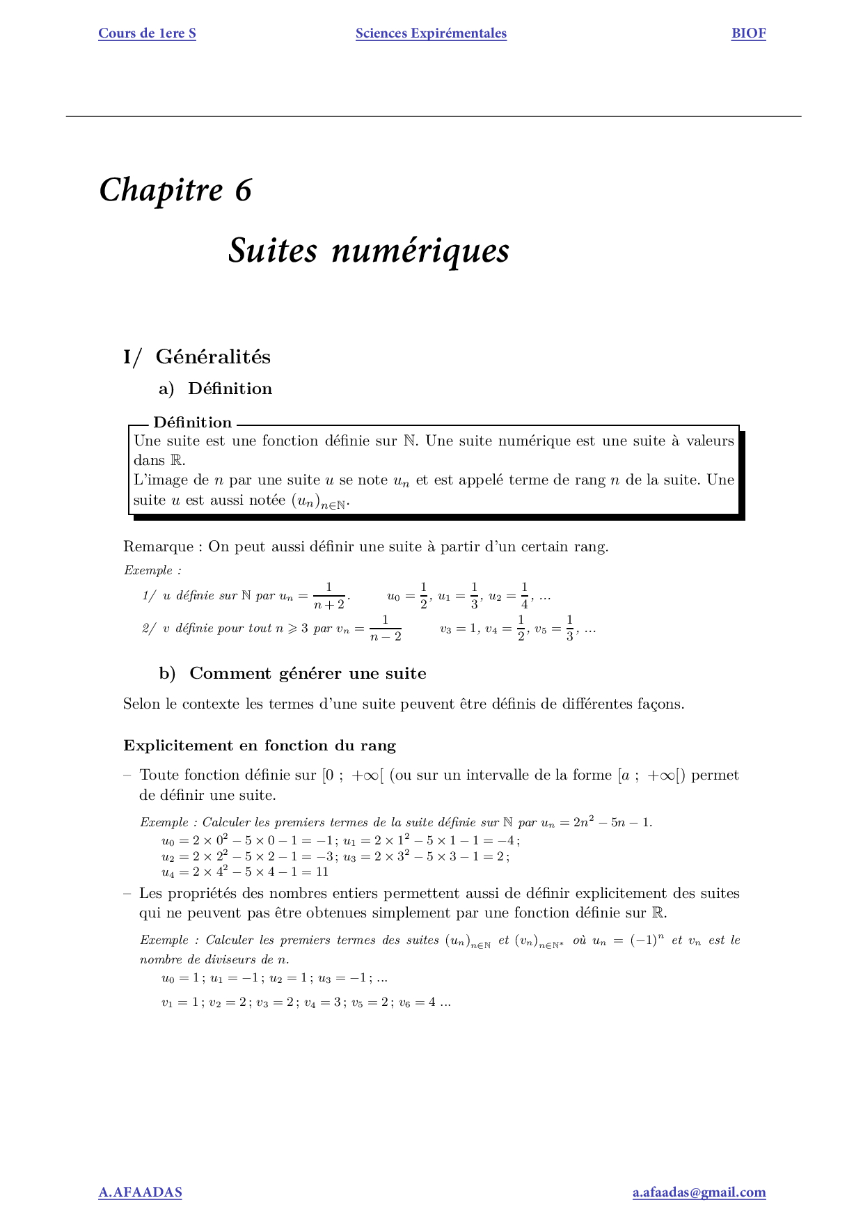 Les suites numériques - Cours (FR) - AlloSchool