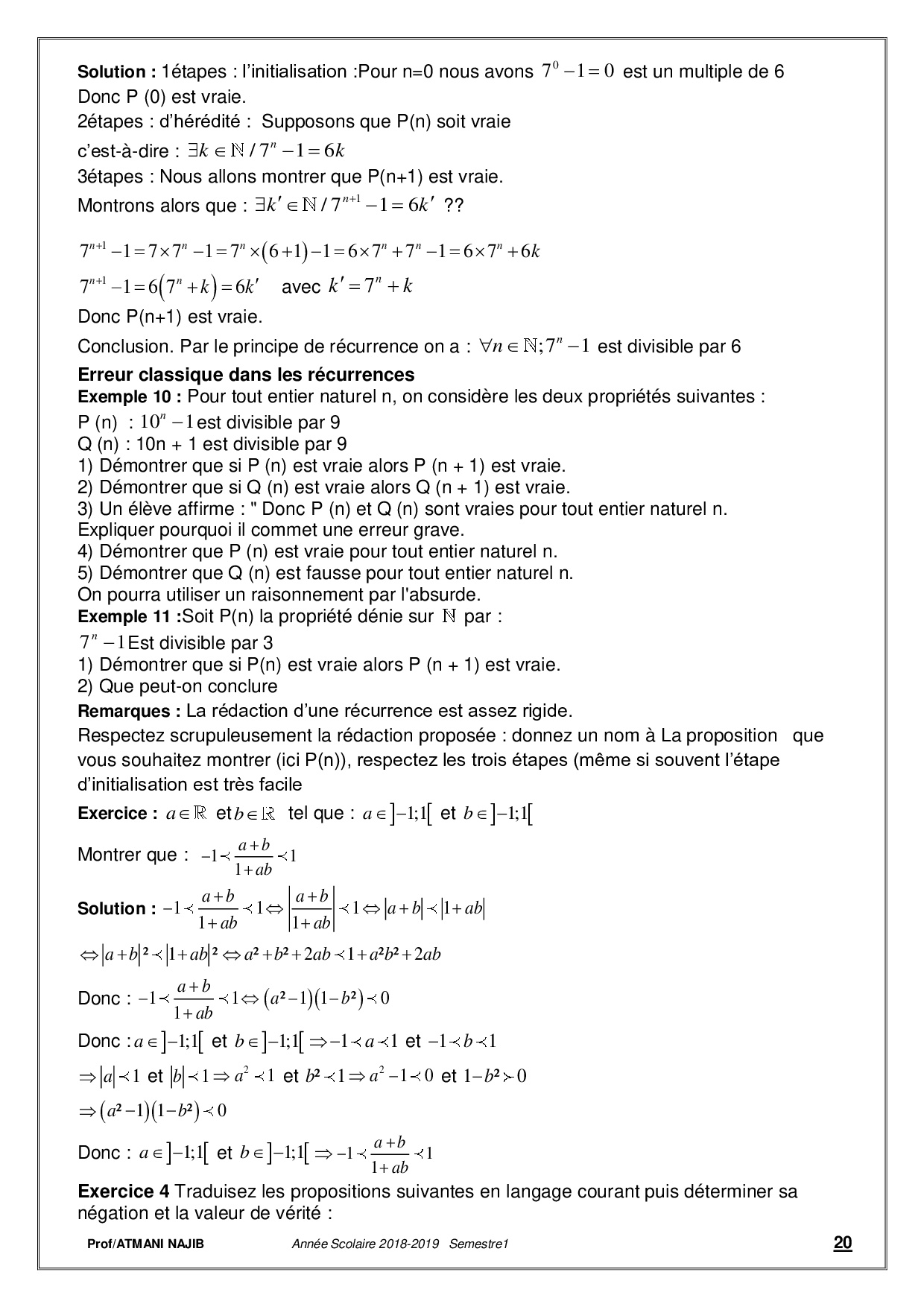 Logique mathématique - Cours et exercices corrigés - AlloSchool