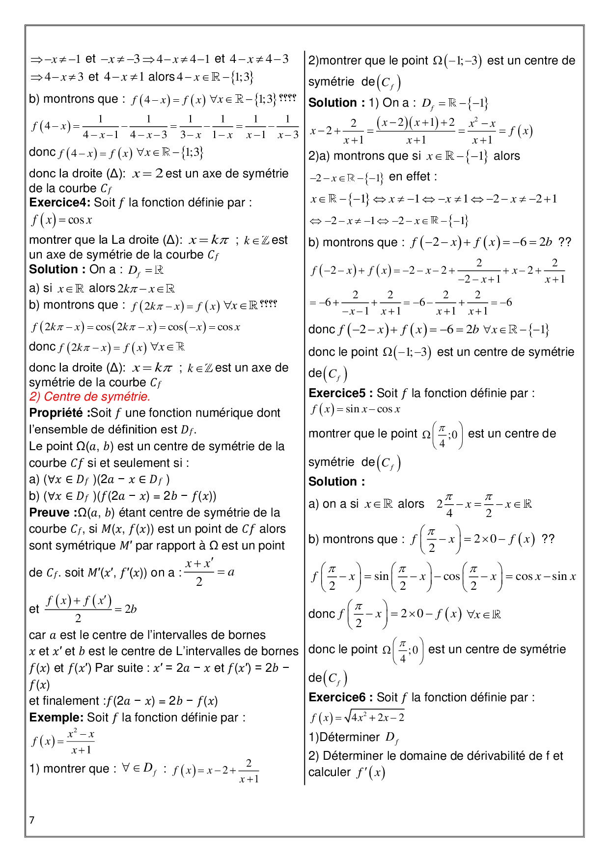 Étude des fonctions numériques - Cours et exercices corrigés - AlloSchool