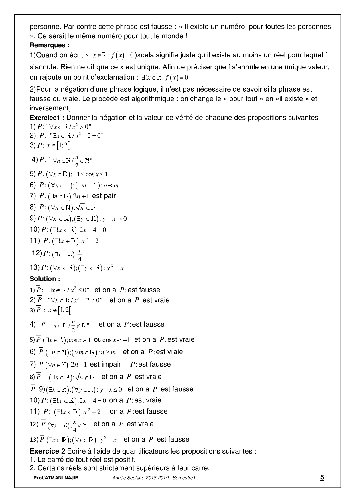 Logique mathématique - Cours et exercices corrigés - AlloSchool