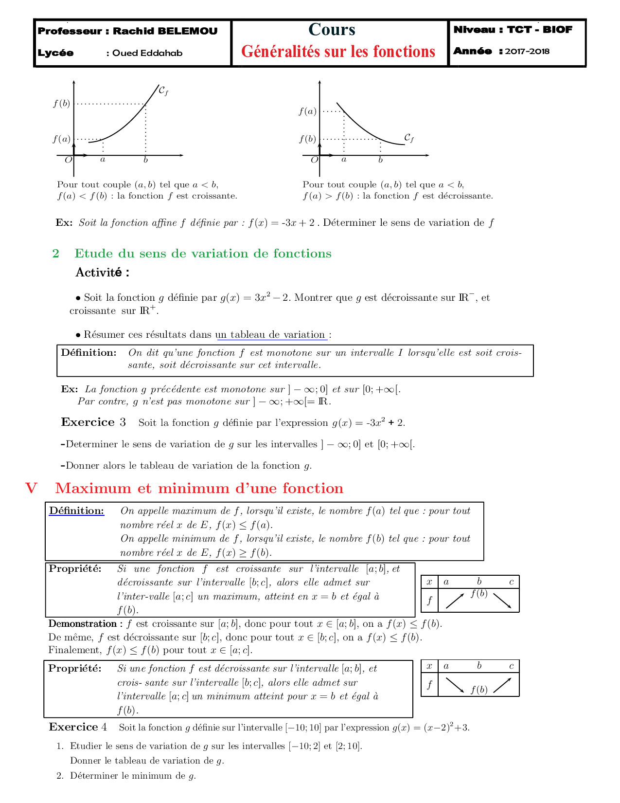 Généralités sur les fonctions - Cours 4 - AlloSchool