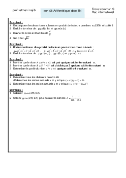 Arithmétique dans IN - Exercices non corrigés 3 - AlloSchool