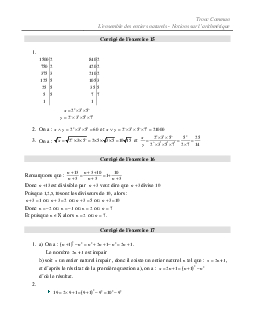 Arithmétique dans IN - Corrigé série d'exercices 2 - AlloSchool