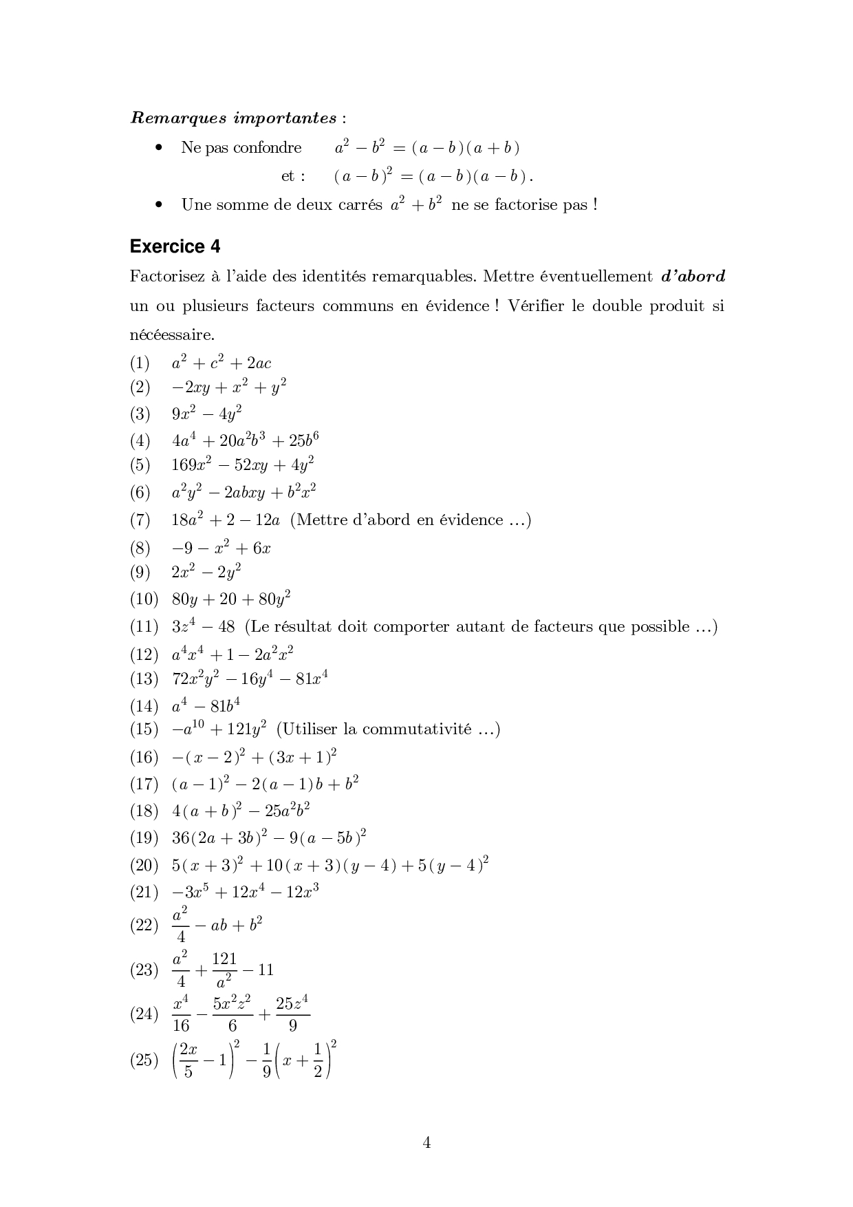 Les méthodes de factorisation - Cours et exercices corrigés - AlloSchool
