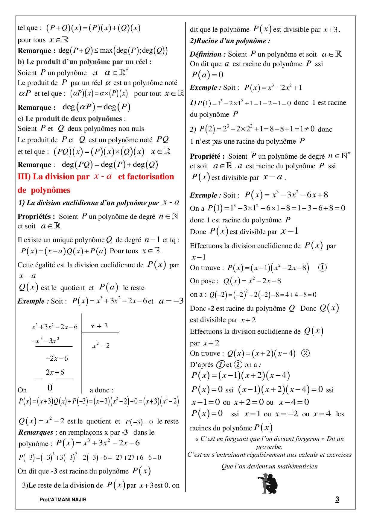 Les polynômes - Cours et exercices corrigés - AlloSchool