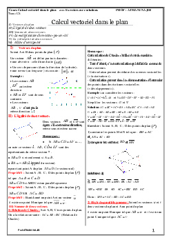 Calcul vectoriel dans le plan - Cours et exercices corrigés - AlloSchool