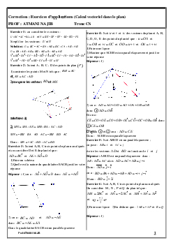 Calcul vectoriel dans le plan - Corrigé série d'exercices 2 - AlloSchool