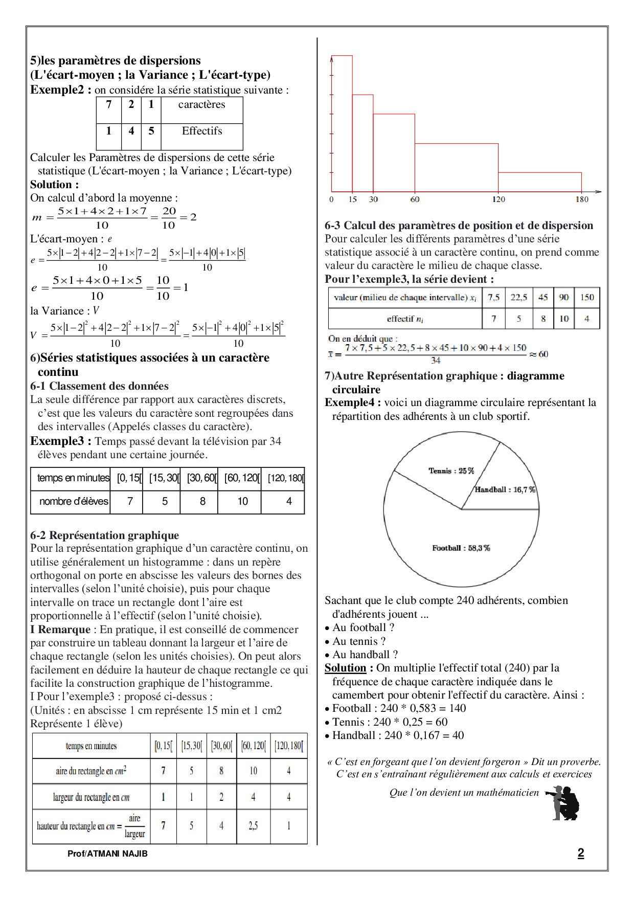 Statistiques - Résumé de cours 1 - AlloSchool