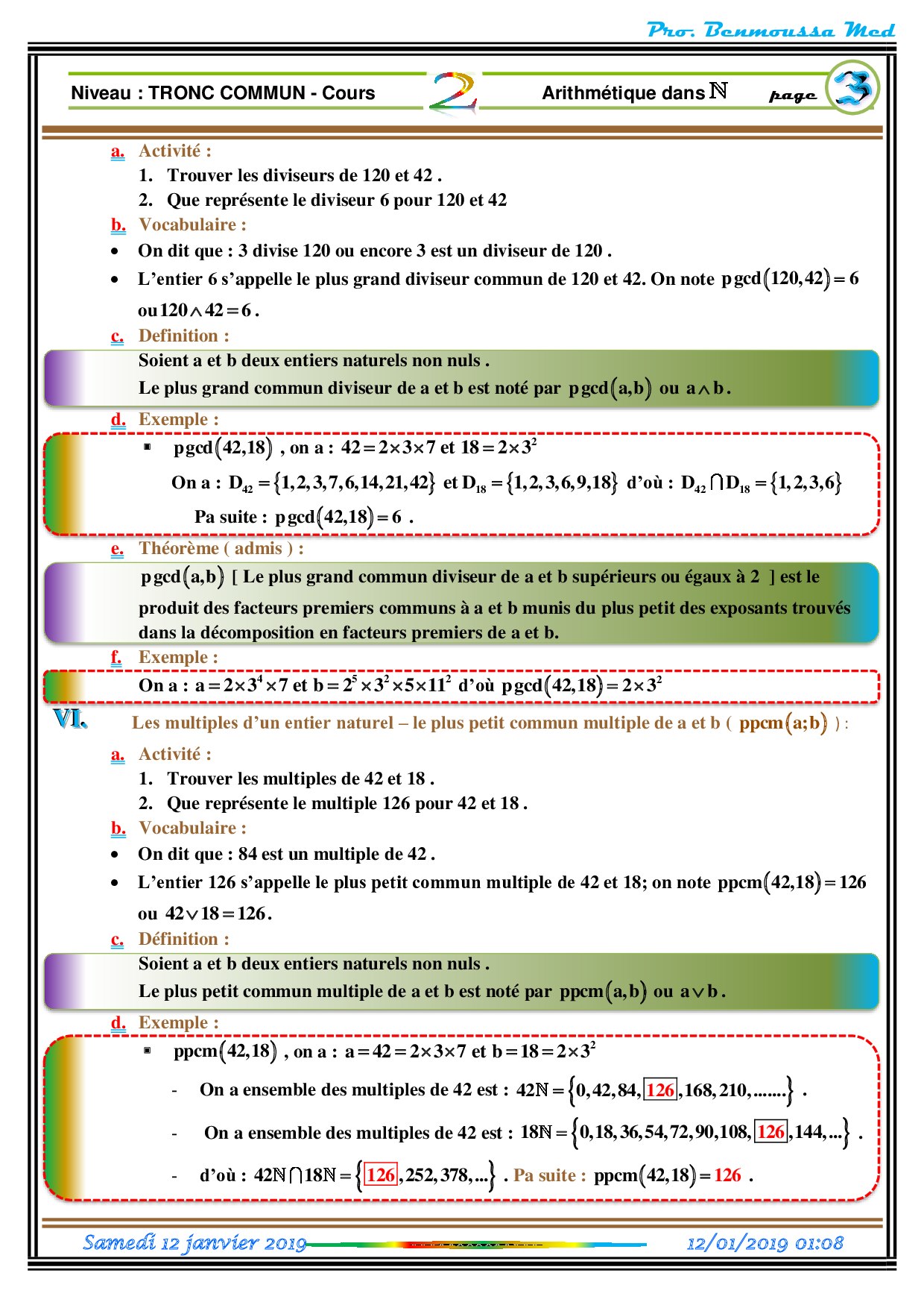 Arithmétique dans IN - Cours 1 - AlloSchool