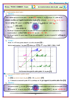Transformations du plan - Cours 1 - AlloSchool