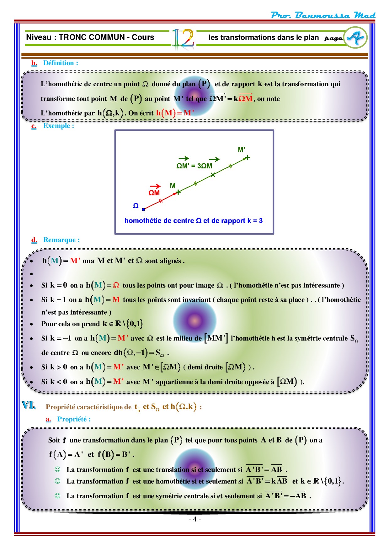 Transformations du plan - Cours 1 - AlloSchool