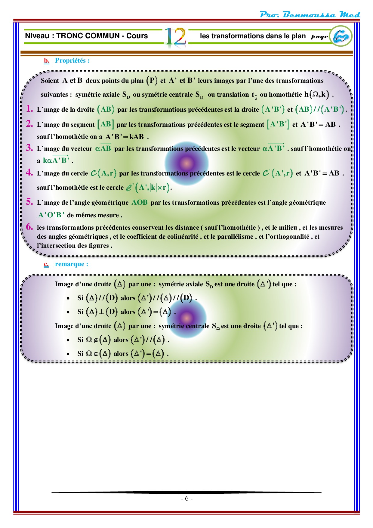 Transformations du plan - Cours 1 - AlloSchool