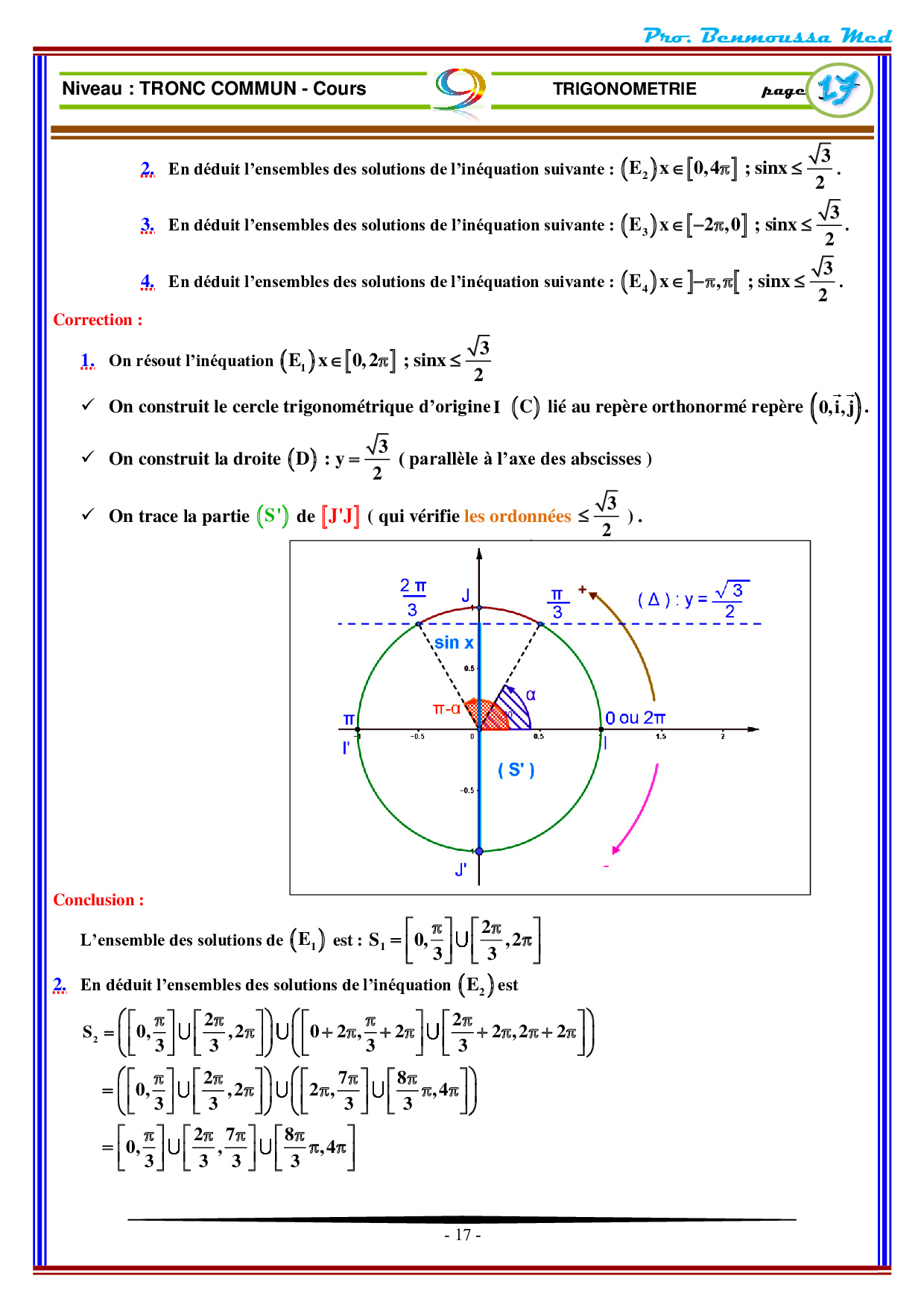 Calcul trigonométrique 2 - Cours 1 - AlloSchool