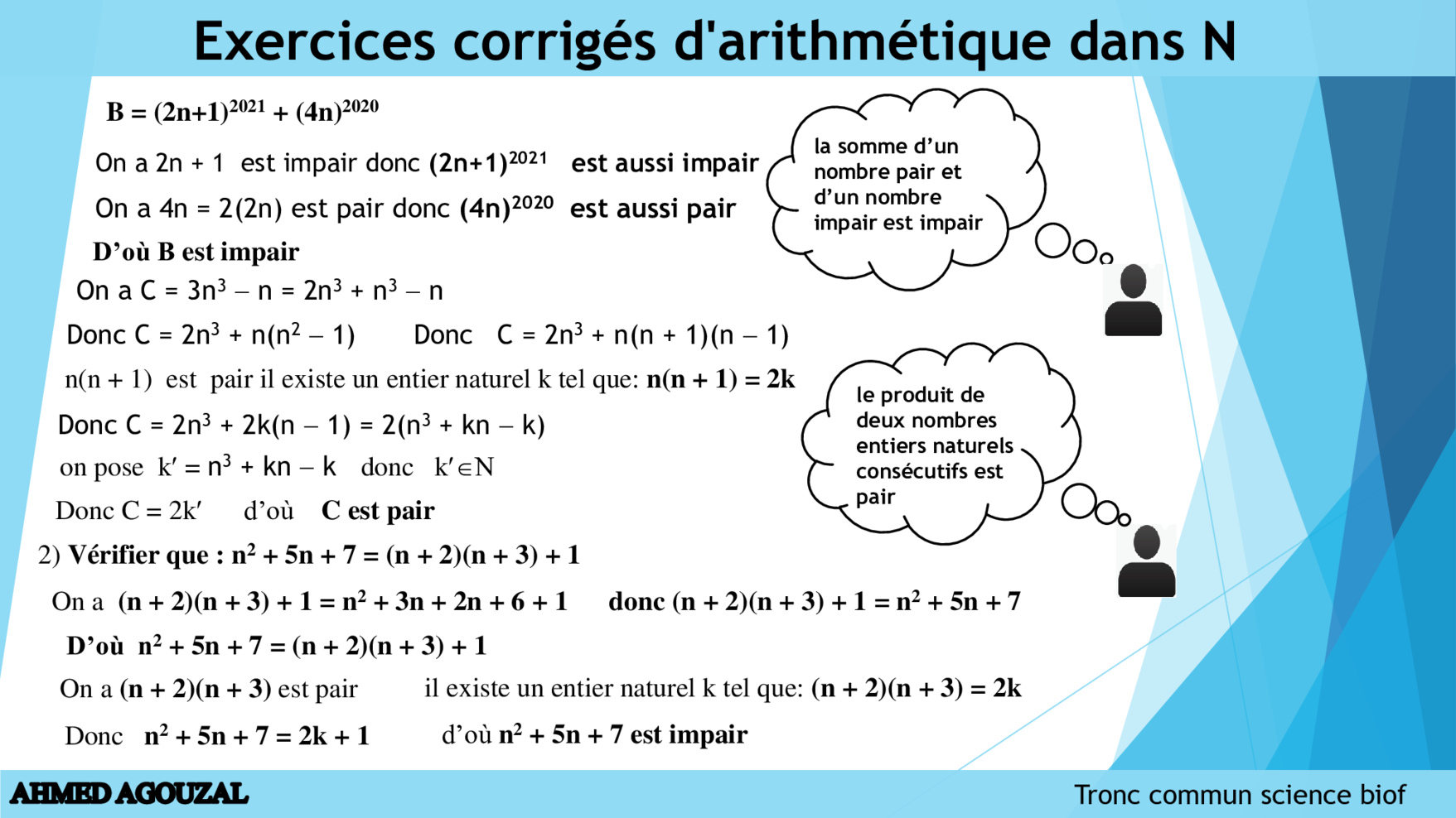 Arithmétique dans IN - Exercices corrigés 1 - AlloSchool