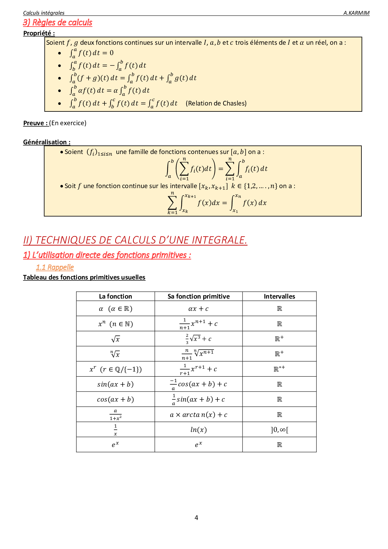 Calcul intégral - Cours 1 - AlloSchool