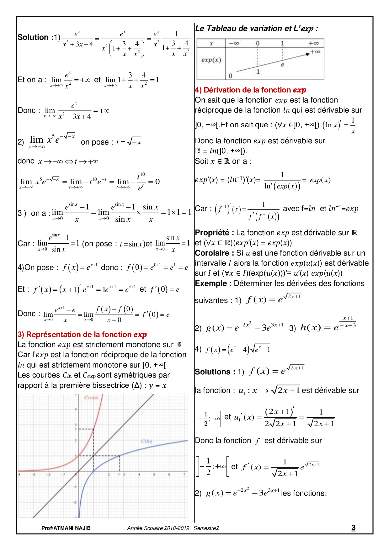 Fonctions exponentielles - Cours et exercices corrigés - AlloSchool