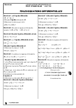Équations différentielles - Série d'exercices 1 - AlloSchool