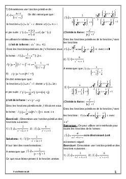 Fonctions primitives - Corrigé série d'exercices 1 - AlloSchool