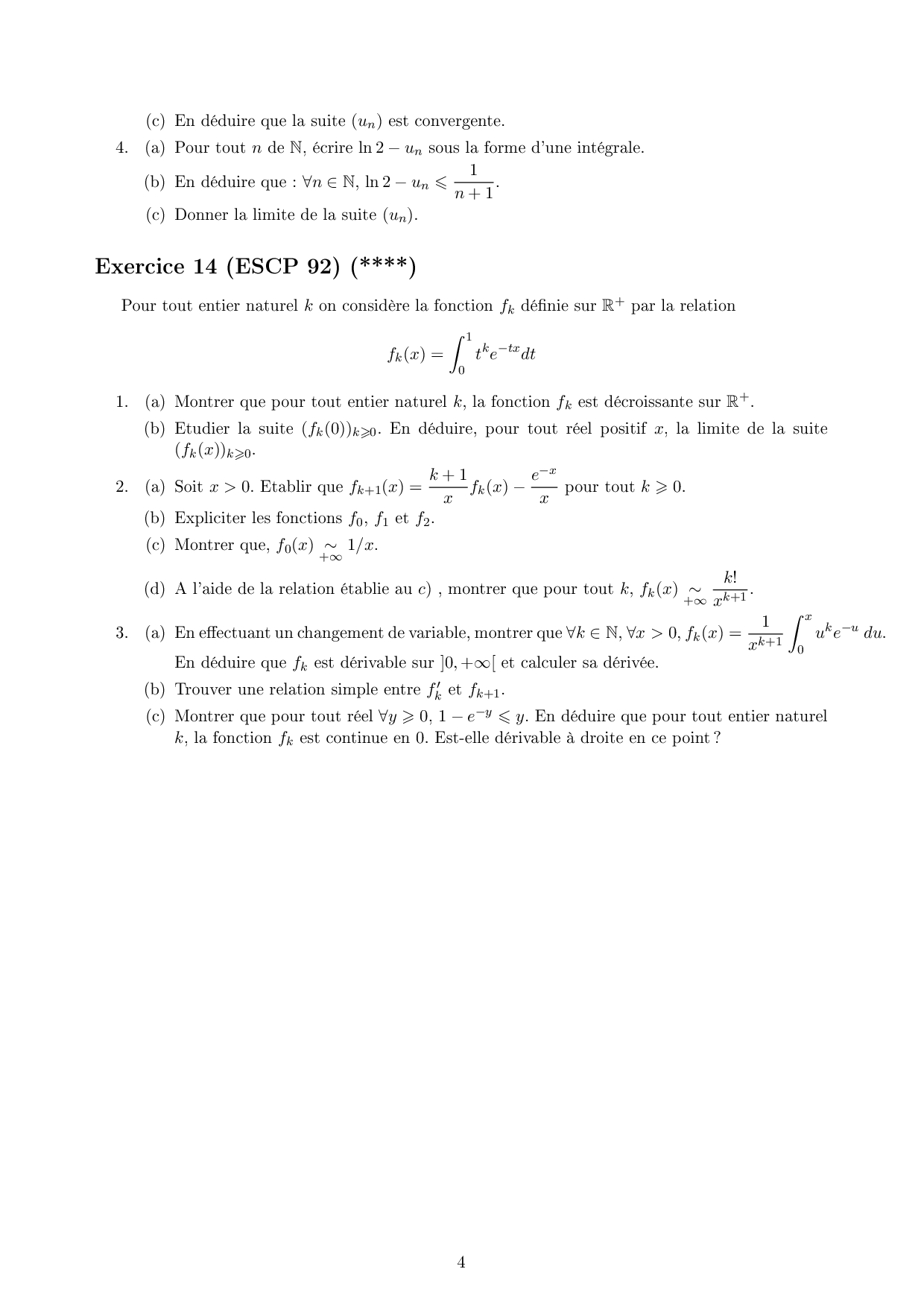 Calcul intégral - Série d'exercices 2 - AlloSchool