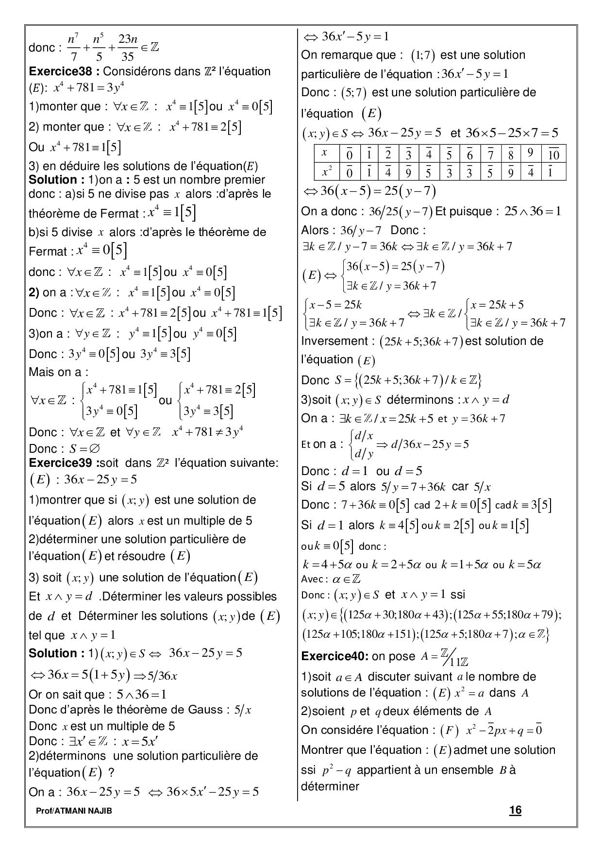 Arithmétique - Cours et exercices corrigés - AlloSchool