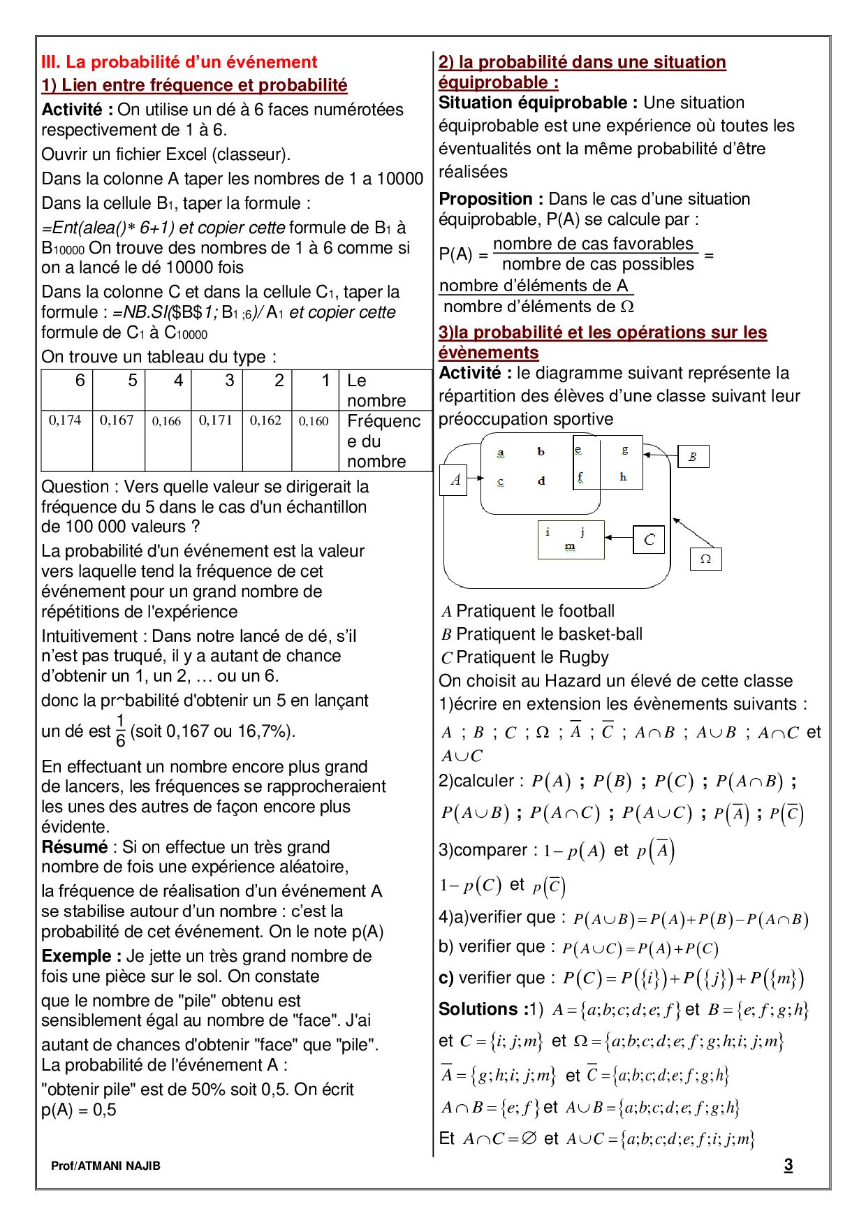 Probabilités - Cours et exercices corrigés - AlloSchool