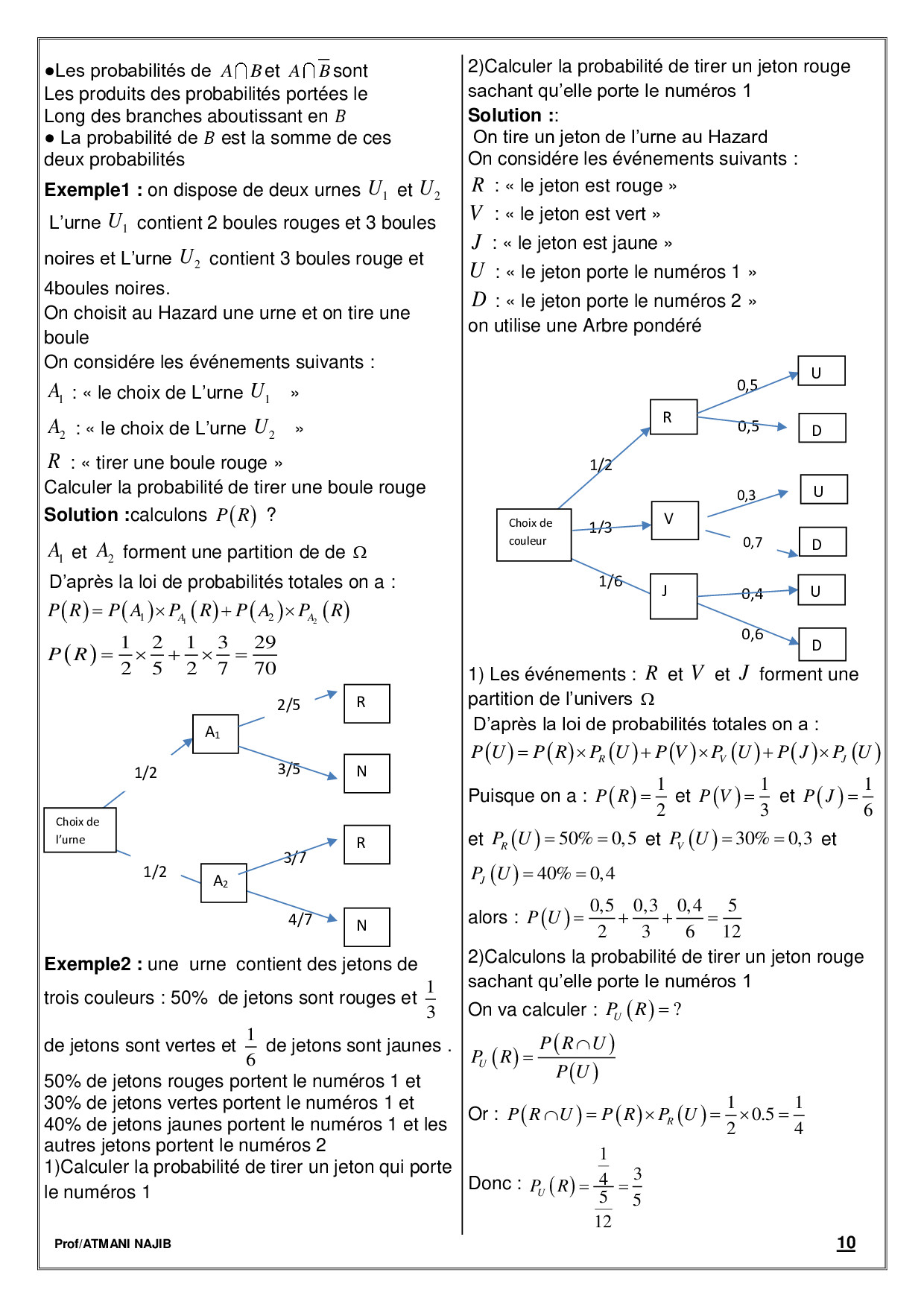 Probabilités - Cours et exercices corrigés - AlloSchool