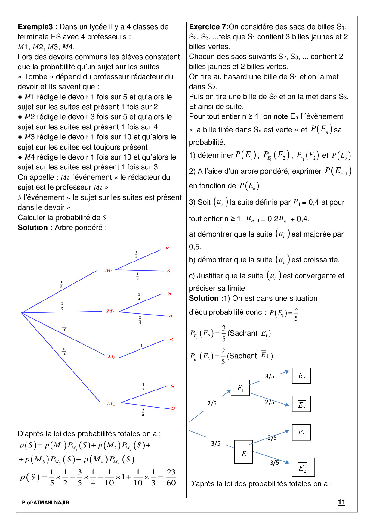 Probabilités - Cours et exercices corrigés - AlloSchool