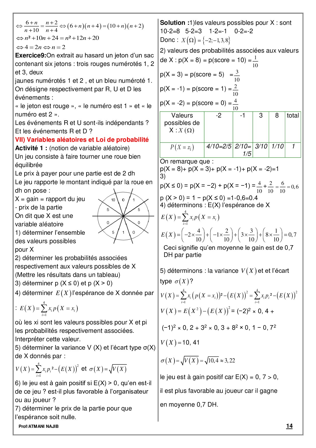 Probabilités - Cours et exercices corrigés - AlloSchool