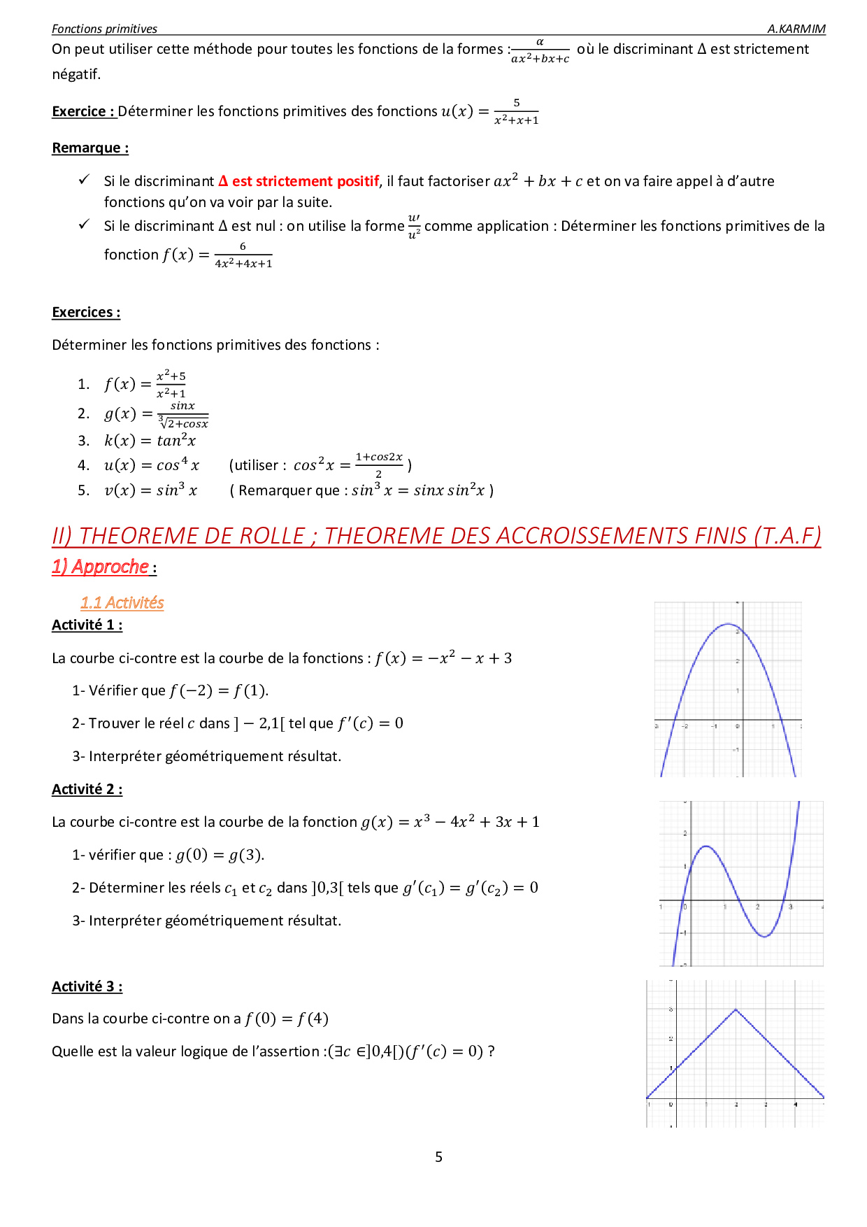 Fonctions primitives - Cours 1 - AlloSchool