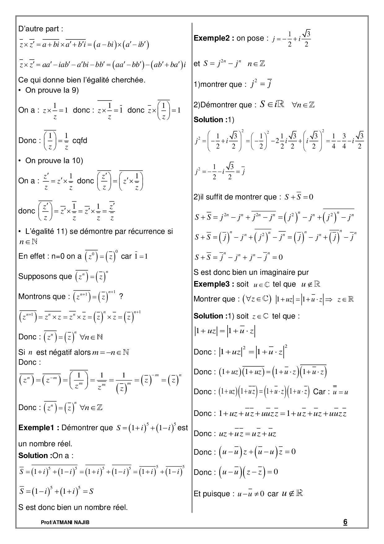 Nombres complexes 1 - Cours et exercices corrigés - AlloSchool