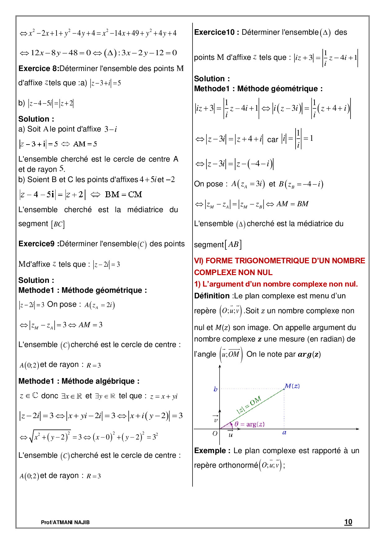Nombres complexes 1 - Cours et exercices corrigés - AlloSchool