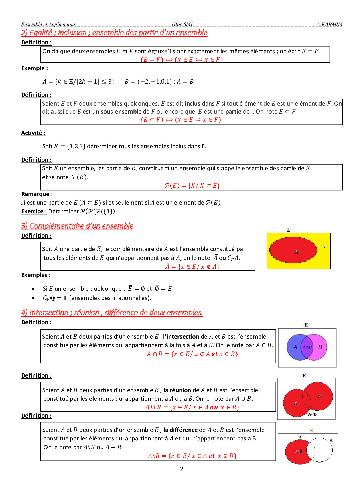 Ensembles et applications - Cours 1 - AlloSchool