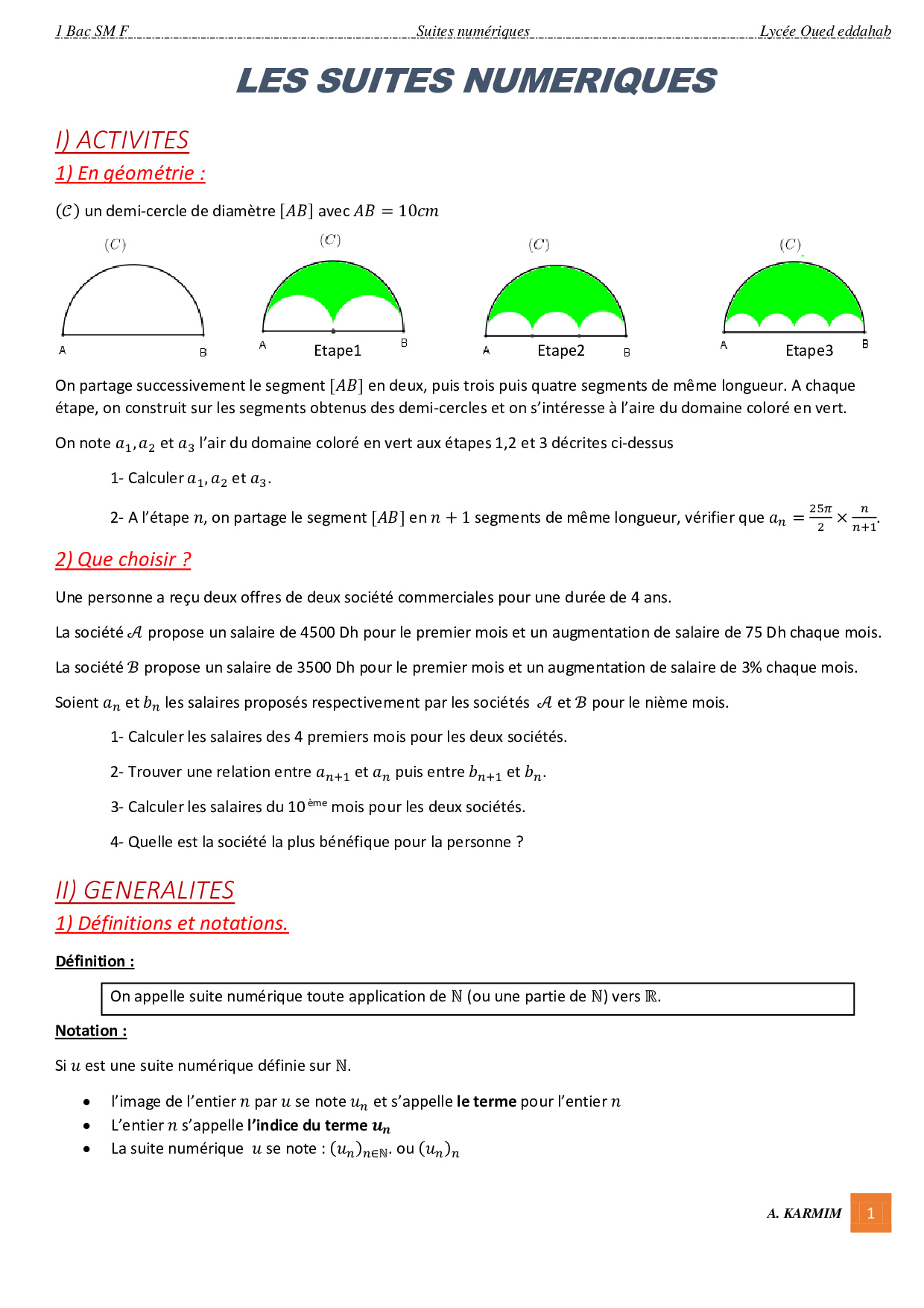 Les suites numériques - Cours 1 - AlloSchool