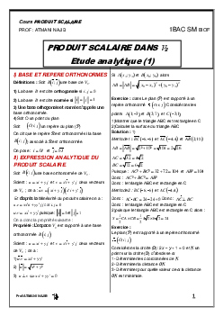 Le produit scalaire dans le plan - Cours et exercices corrigés - AlloSchool