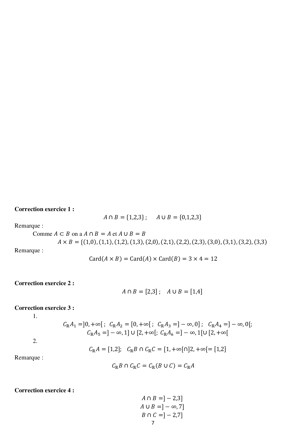 Ensembles et applications - Corrigé série d'exercices 2 - AlloSchool