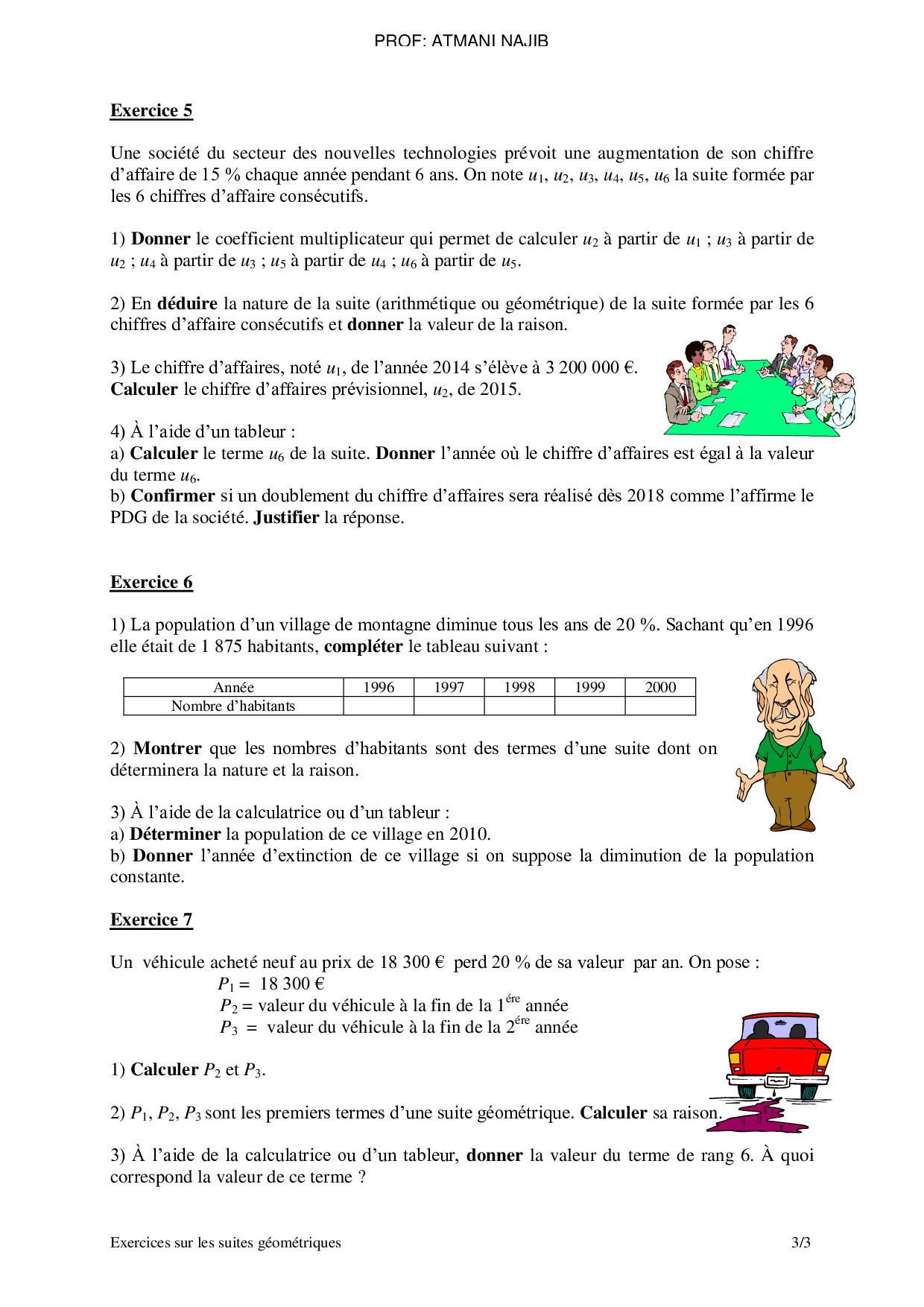 Les suites numériques - Exercices non corrigés 1 - AlloSchool