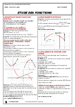 Étude des fonctions - Résumé de cours 1 - AlloSchool