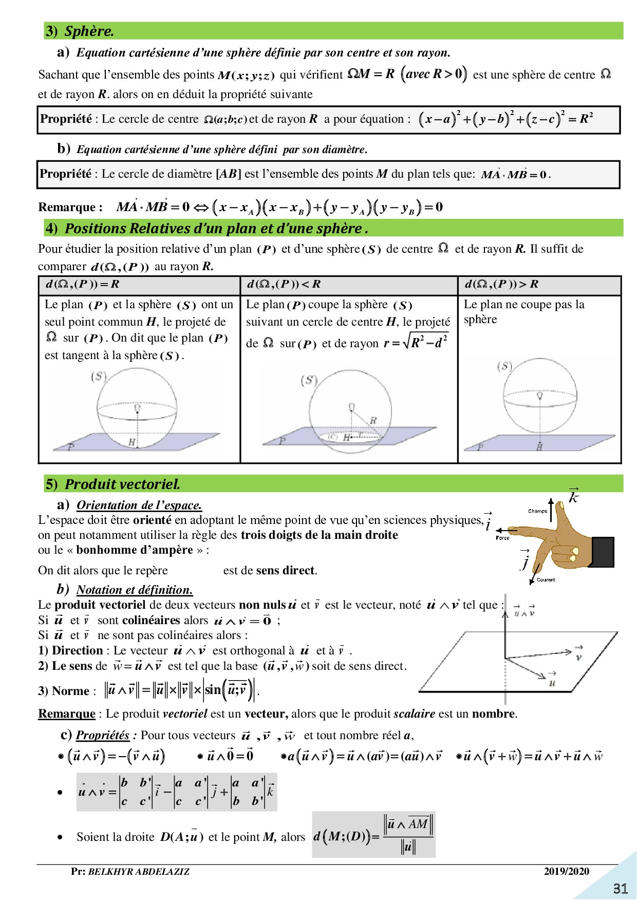 Géométrie dans l’espace - Résumé de cours 3 - AlloSchool