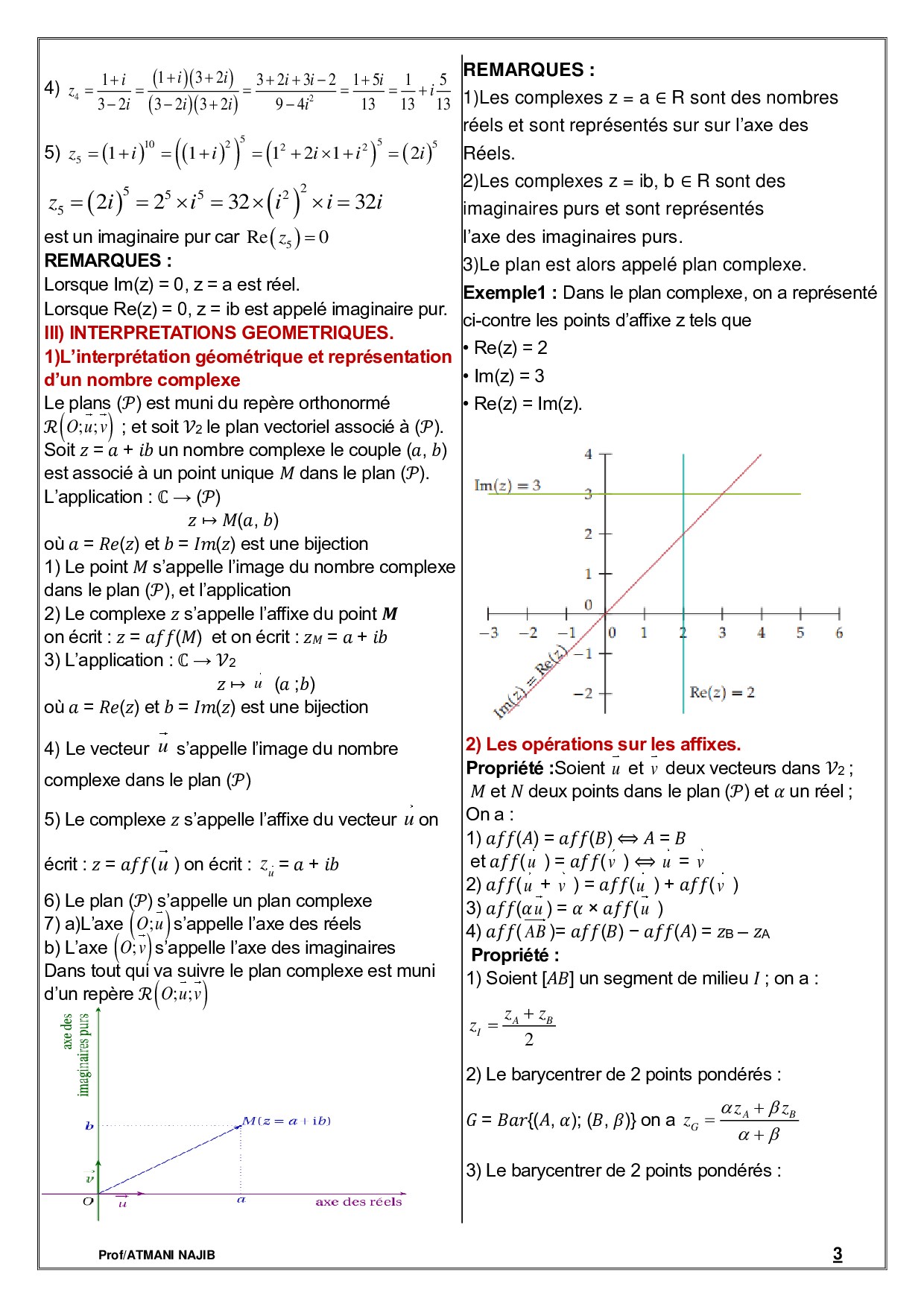 Nombres complexes 1 - Cours et exercices corrigés - AlloSchool