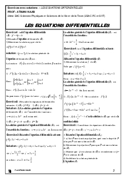 Équations différentielles - Exercices corrigés 1 - AlloSchool