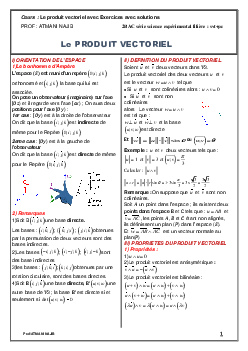 Produit vectoriel - Cours et exercices corrigés - AlloSchool