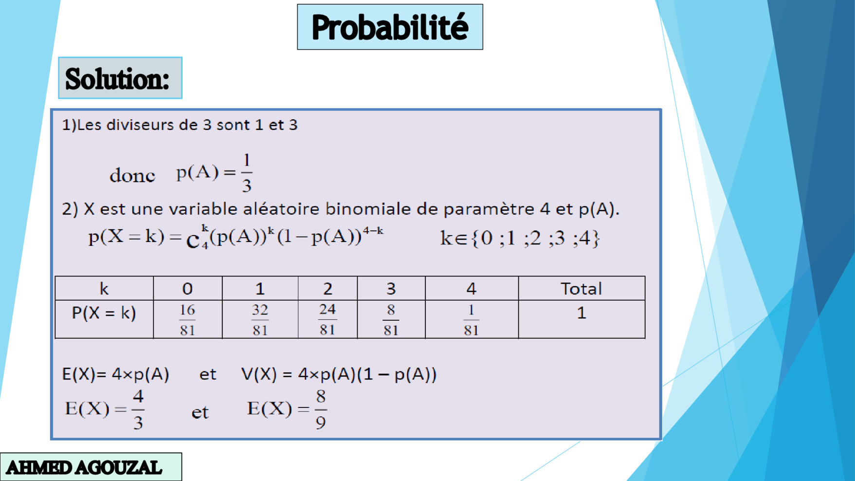 Probabilités - Cours 2 - AlloSchool
