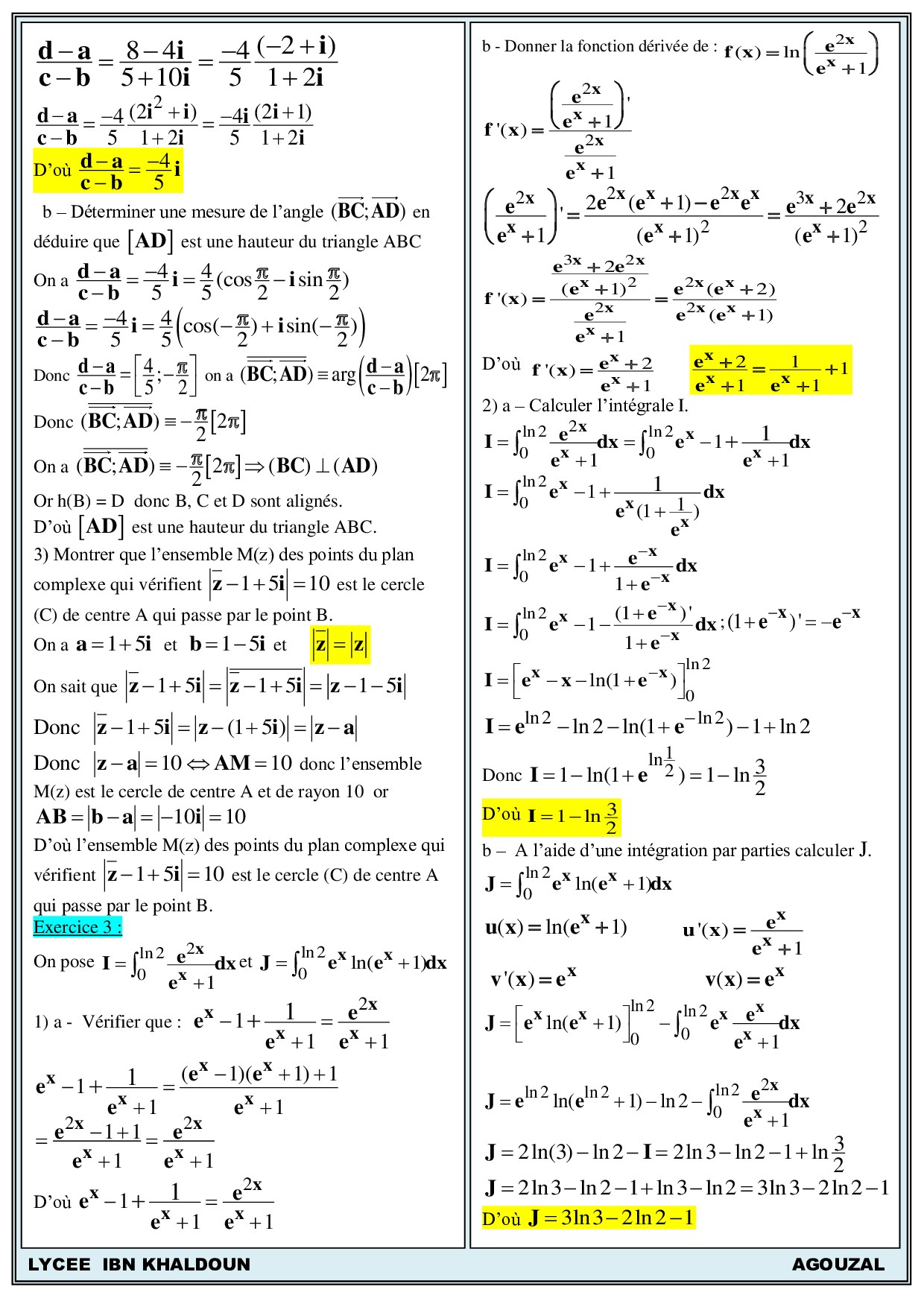 Préparation à l’examen national 2020 - Corrigé série d'exercices 2 ...