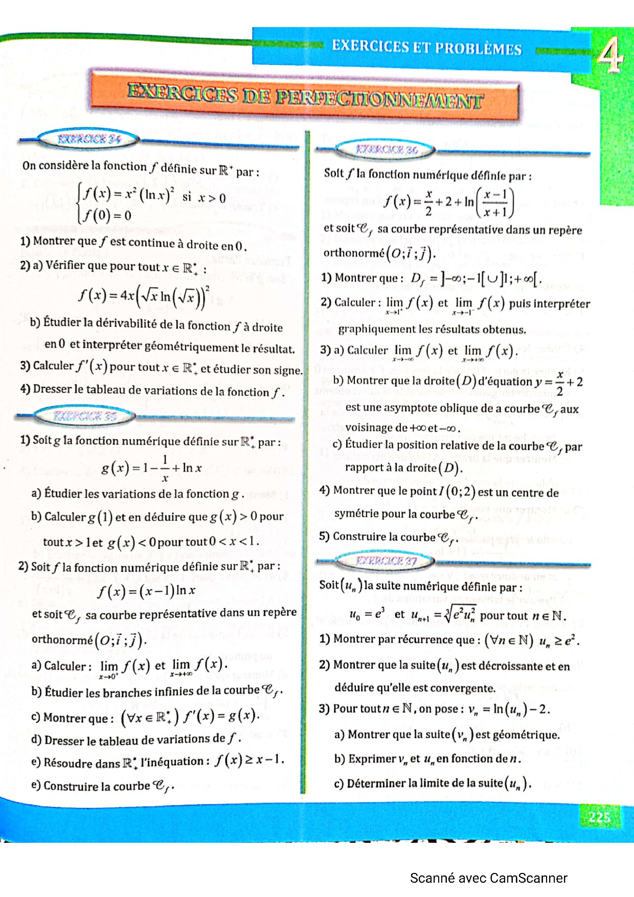 Fonctions logarithmiques - Exercices non corrigés 5 - AlloSchool