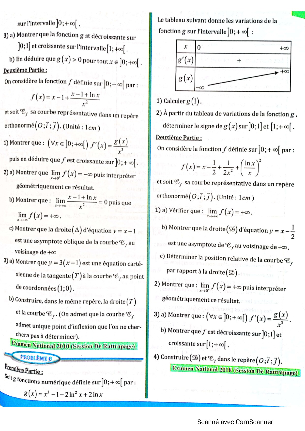 Fonctions logarithmiques - Exercices non corrigés 5 - AlloSchool